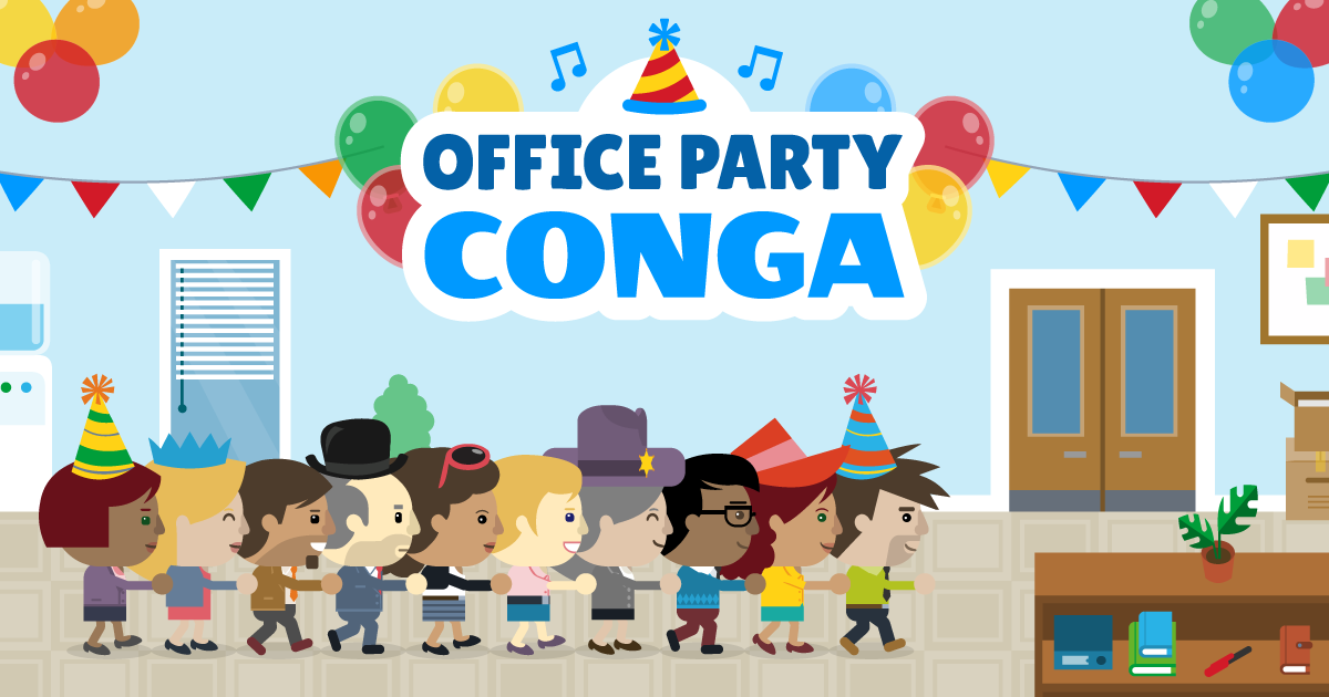 Office Party Conga | Branded Game | Peek & Poke